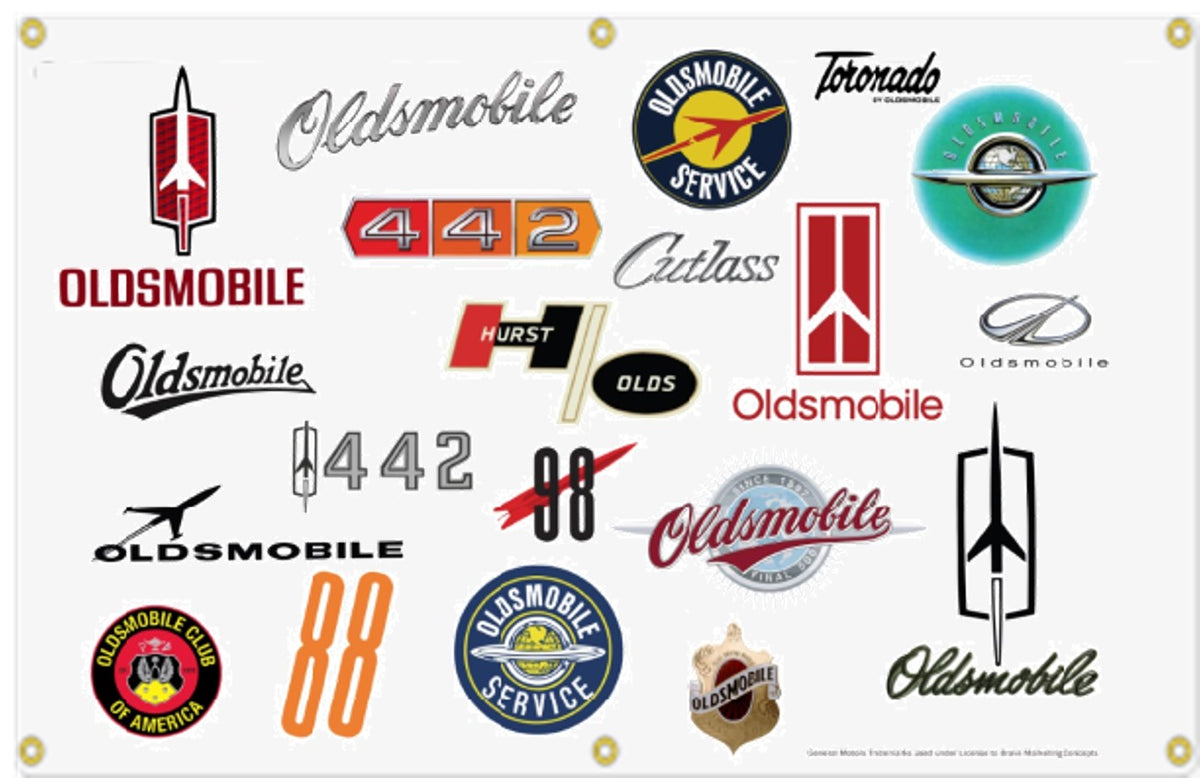 Oldsmobile Through the years Vinyl Banner – GMClubapparel.com